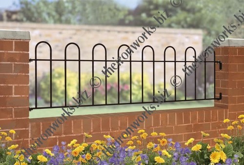 SOLID WROUGHT IRON METAL FENCING PANEL HOOP 6ft LONG x 2ft TALL MADE TO ...