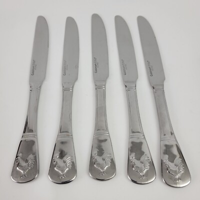 5 Cuisinart Elite French Rooster Butter Knife Flatware Set Replacement ...