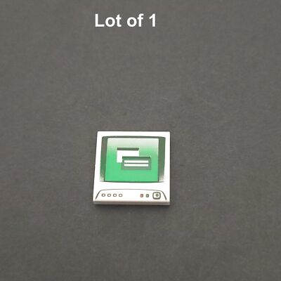 Lego 2x2 Tile with Computer Monitor with DBG Circle Power Switch ...