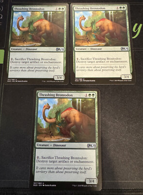 Thrashing Brontodon X3 M20 Core Set Magic the Gathering MTG | eBay
