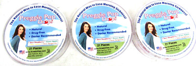 3x Preggie Pop Drops NATURAL Morning Sickness Candy Drops (63 drops ...