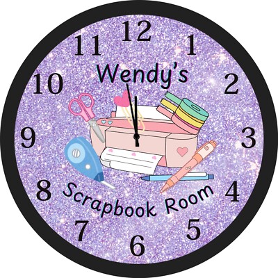 Personalized Clock -Scrapbooking Clock, Scrapbook, Crafting, Craft Room ...