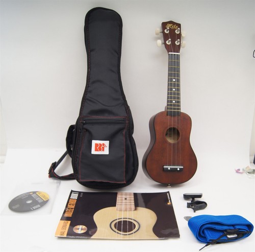 Hilo Ukulele Complete Starter Set W/ Travel Case, Tuner, Straps, DVD ...