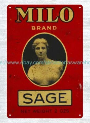 indoor outdoor tin signs Early 1900's Milo Sage Spice metal tin sign | eBay