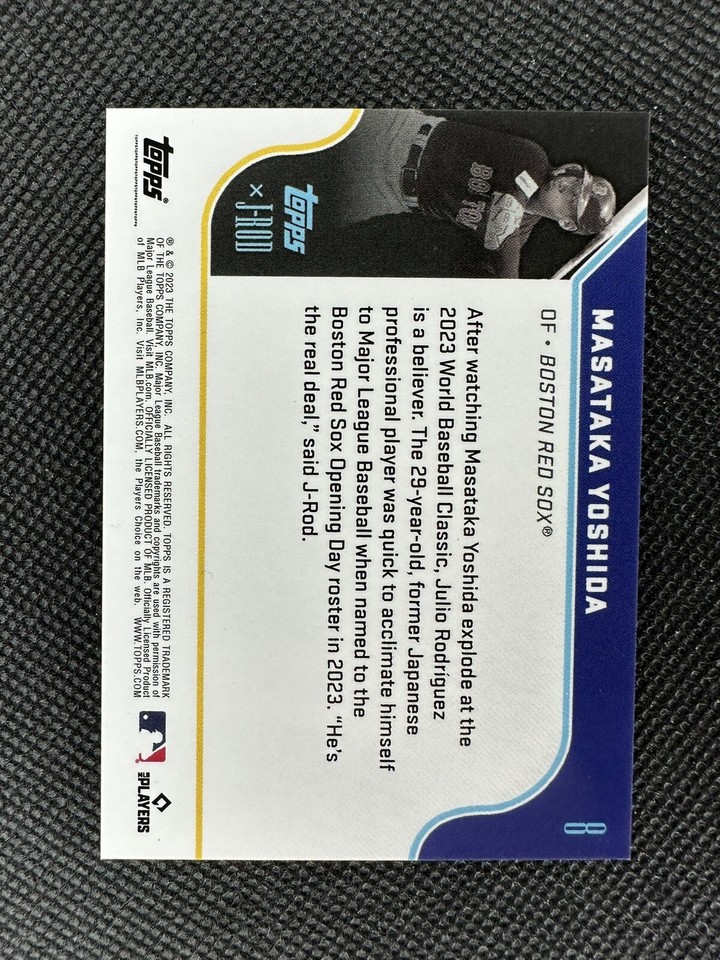 2023 Topps X J-Rod Masataka Yoshida Rookie #8 Orange Foil /20! Red Sox ...