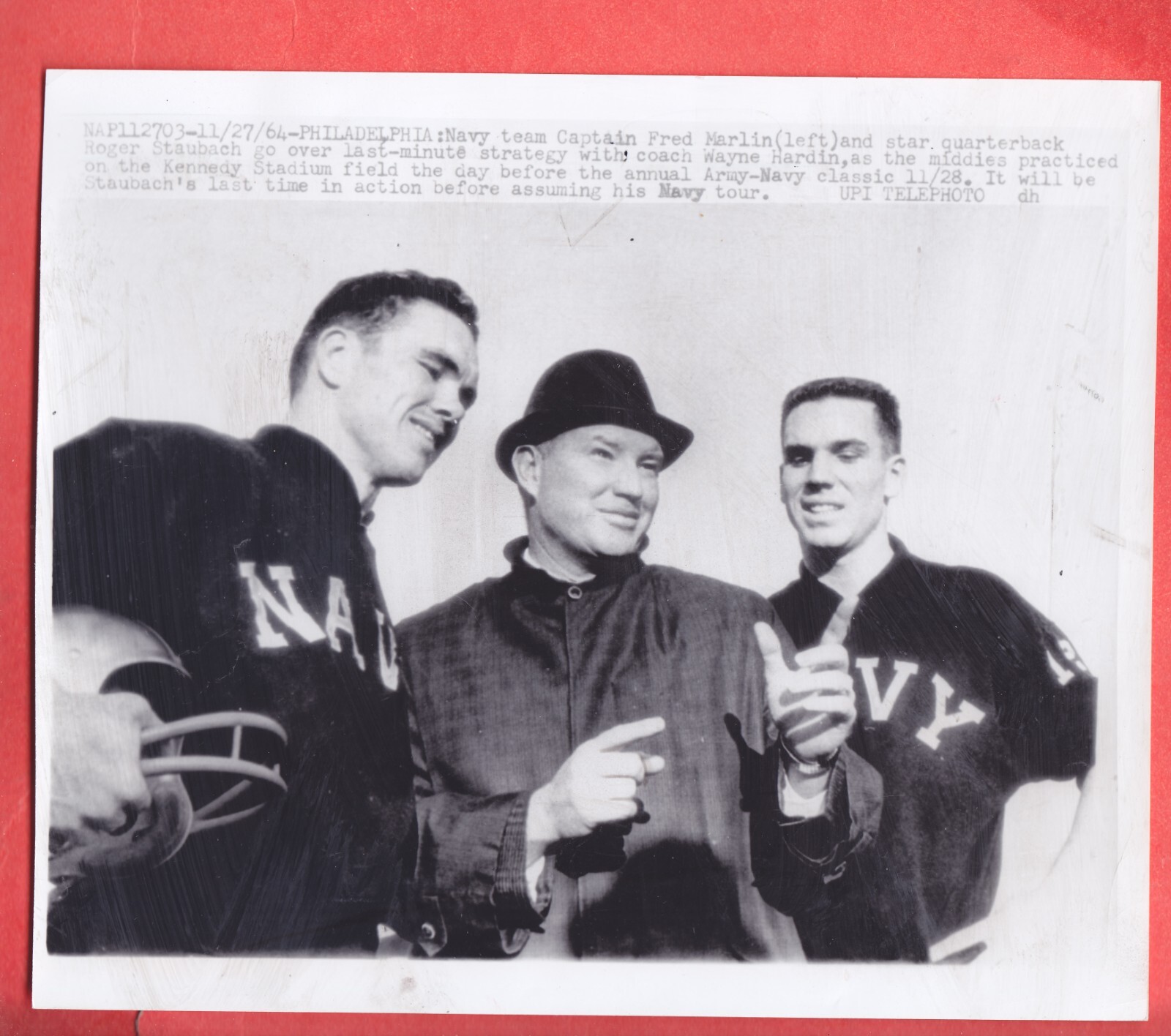 1964 NAVY GLOSSY ROGER STAUBACH , FRED MARLIN, WAYNE HARDIN | eBay