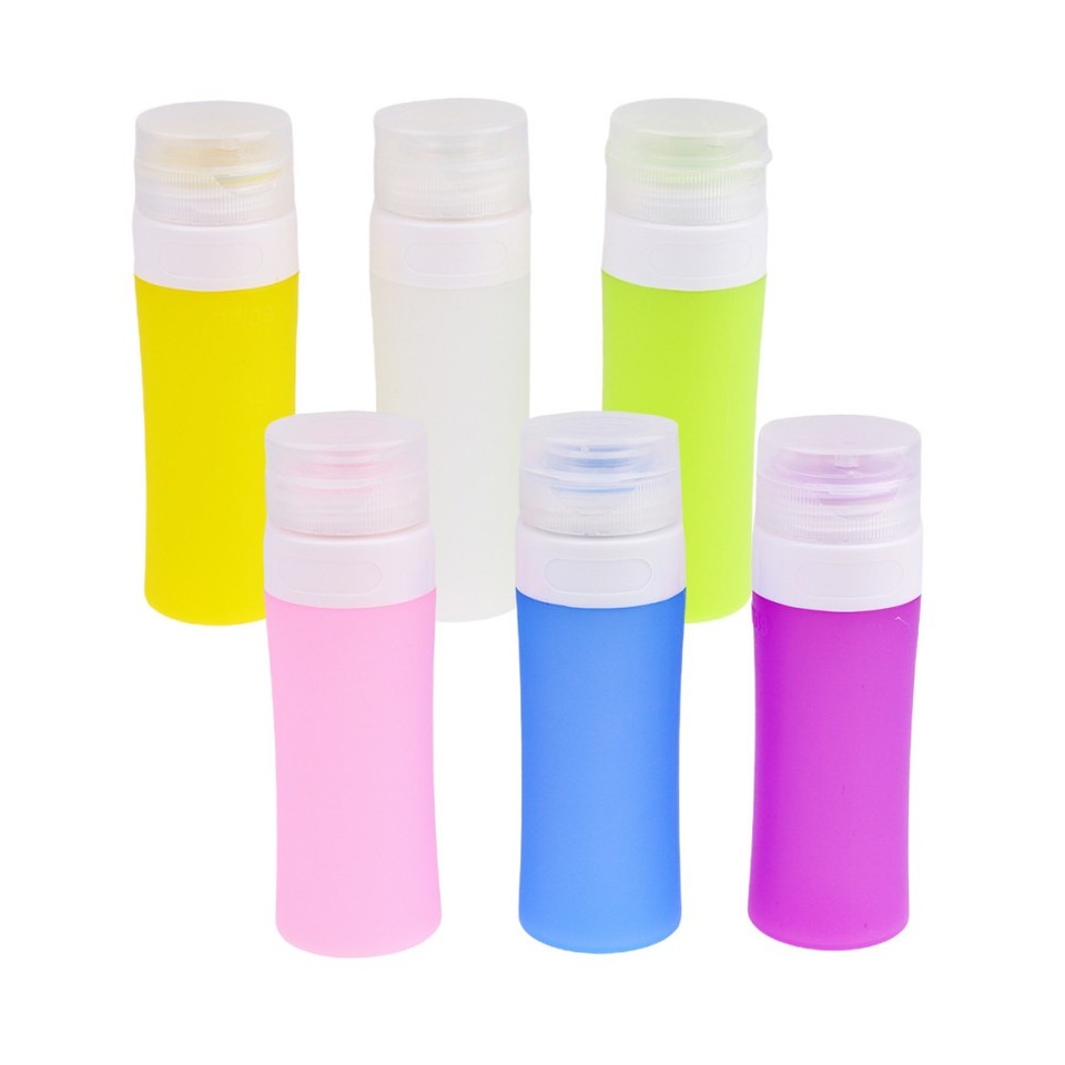 6 Pcs Silicone Bottle Travel Bottles Cosmetics Container Make up Sample ...