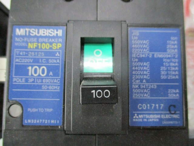 Mitsubishi Molded Case Circuit Breaker Nf100-sp NF100SP 100a for sale ...