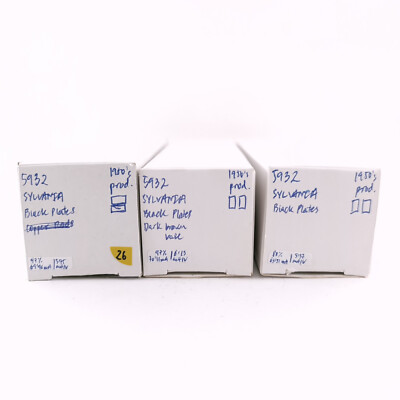 3 X JAN CHS 5932 SYLVANIA TUBE. 50er Jahre PROD. SCHWARZE PLATTEN ...