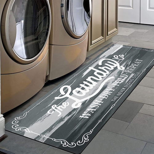 Farmhouse Laundry Room Rug Runner 20"X48" Non Slip Kitchen Rugs and ...