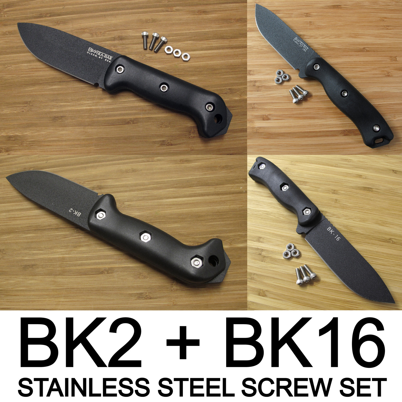 KA-BAR Becker BK2 + BK17 Survival Knife Upgrade Mod - Stainless Steel ...
