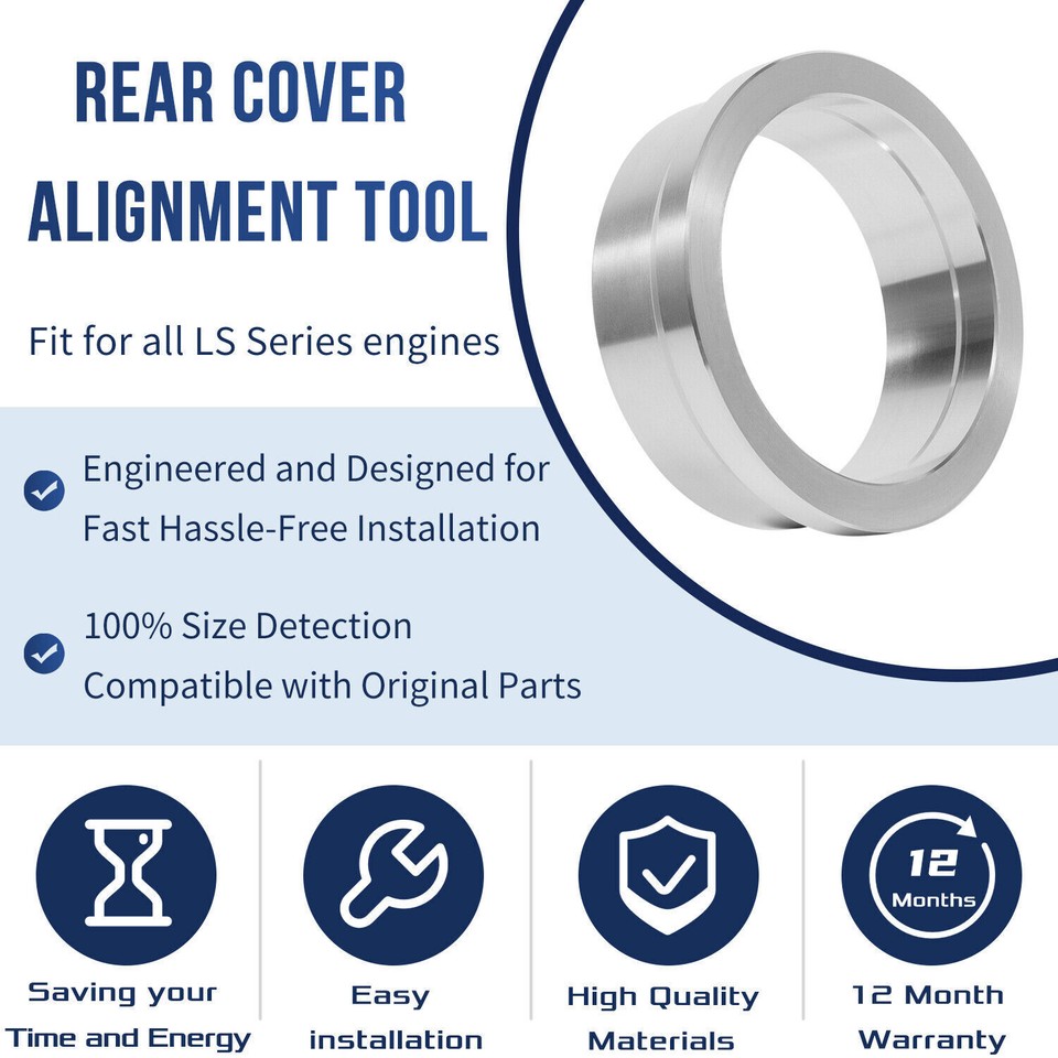 LS Rear Main Cover Alignment Seal Install Tool for GM Gen III IV 4.8 5. ...