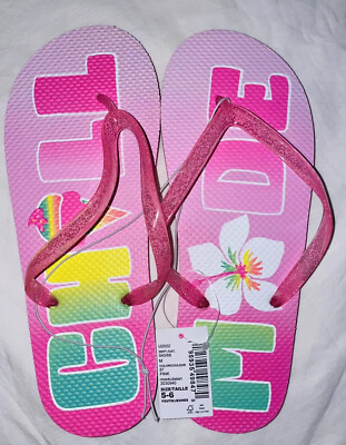 NWT- Children's Place Girls Chill Mode Flip Flops Size Youth 5/6 Pink ...