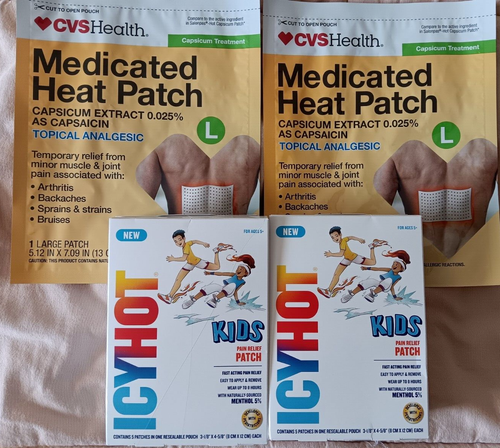 Icy Hot Kids CVS Health Medicated Heat Pain Relief Patches Lot 8/2025 ...