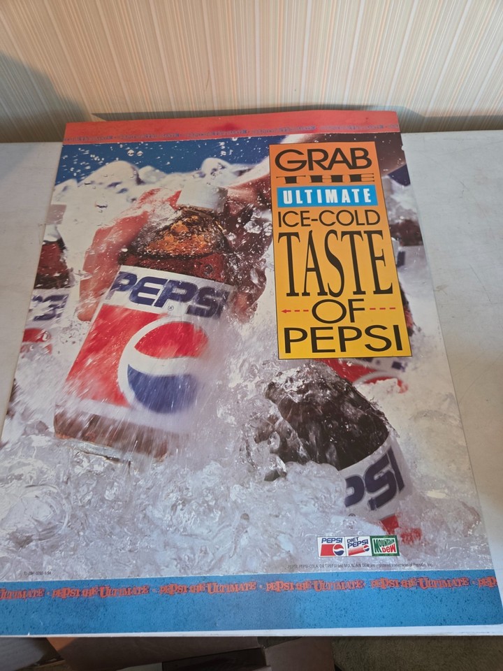 1994 Shaquille O’Neal Double Sided Vinyl Poster 23”x30.5” Pepsi Big ...
