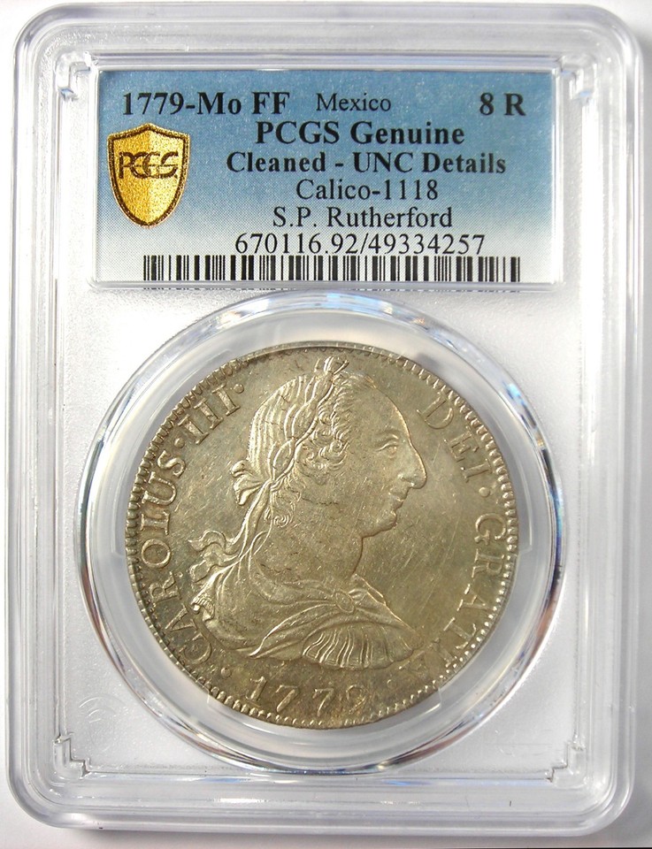 1779 Mexico Charles III 8 Reales Coin (8R) - PCGS Uncirculated Detail ...