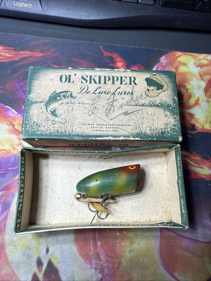Ol Skipper de Luxe Lures Wynne Precision Company Vintage Fishing Lure ...