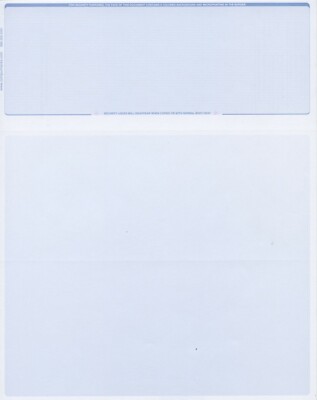 50 Blank Check Stock Paper - Check on Top - Steel Pinstripe | eBay
