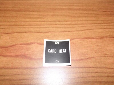 Aircraft Decal - Carb Heat ON/OFF | eBay