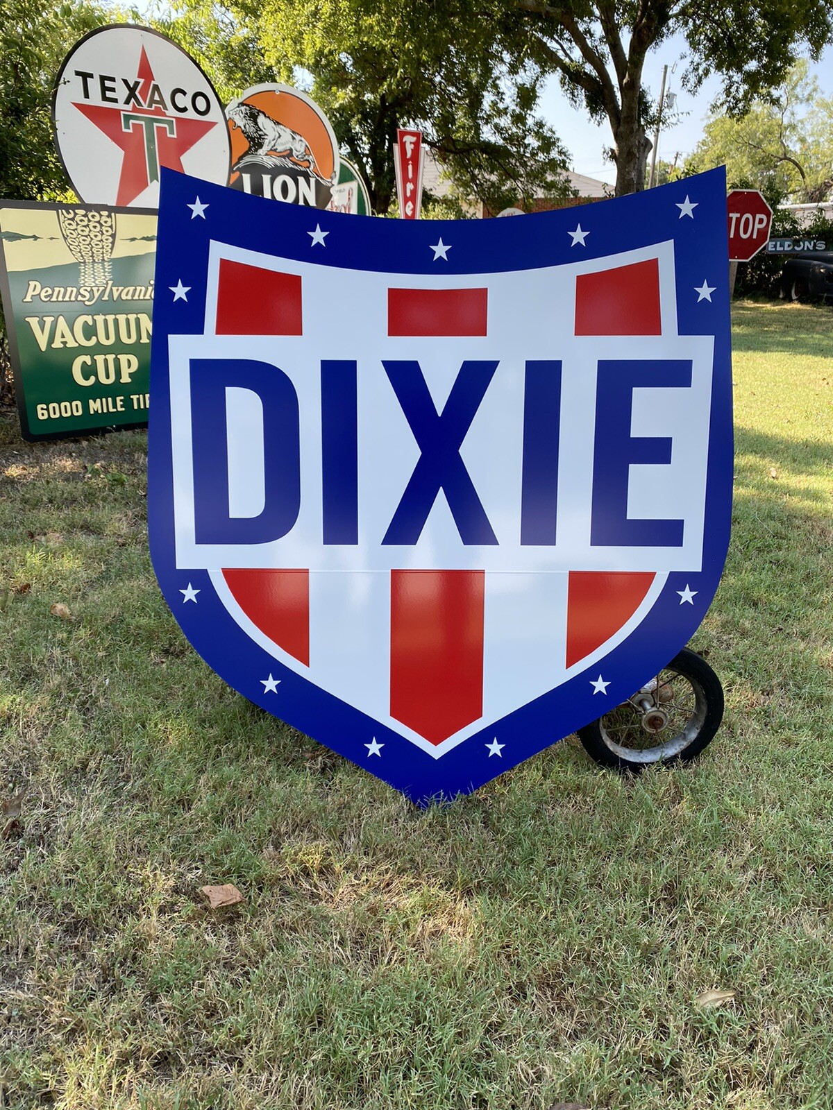 Antique Vintage Old Style Dixie Gasoline Sign | eBay