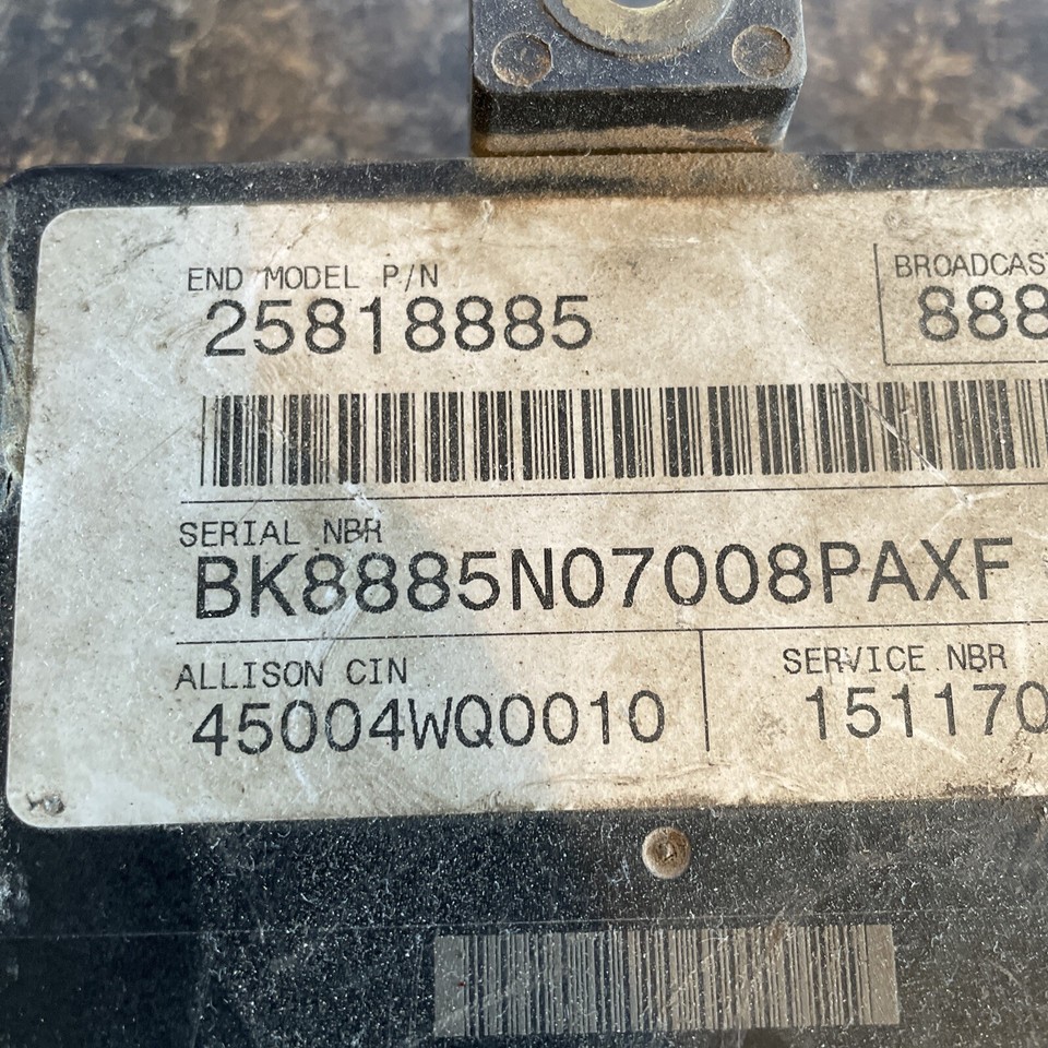 25818885 2007 2008 ALLISON TCM MODULE TRANSMISSION COMPUTER MODULE | eBay