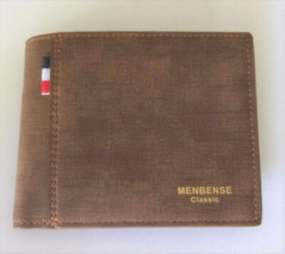 Mens Menbense Brown Leather Bi-Fold Wallet NEW | eBay