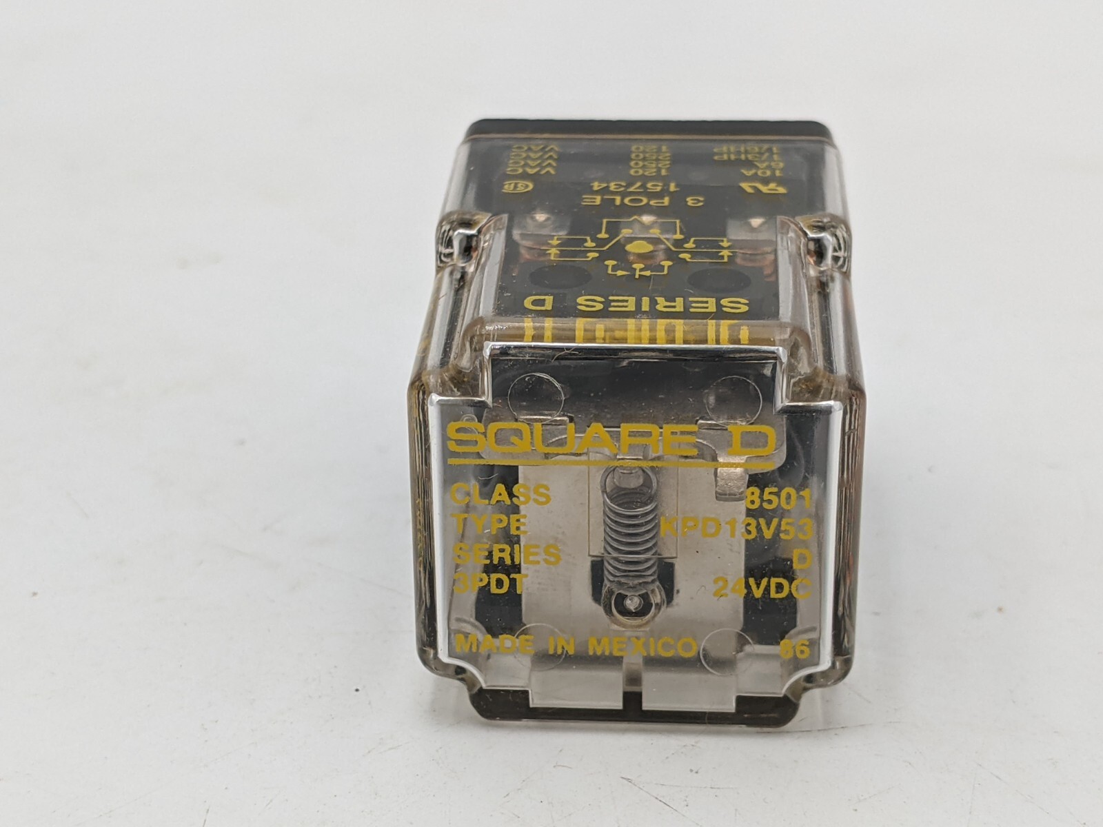 Square D 8501 KPD13V53 Relay Plug-In 10 Amp Coil 24 Volt DC 3PDT 11 Pin ...