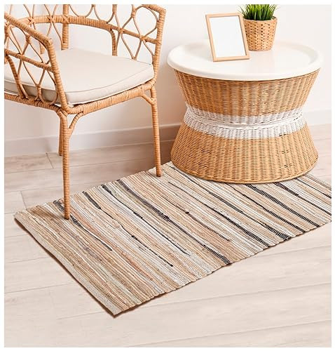 100% Cotton Chindi Rag Rug 2x3' - Multicolor, Hand Woven & Reversible ...