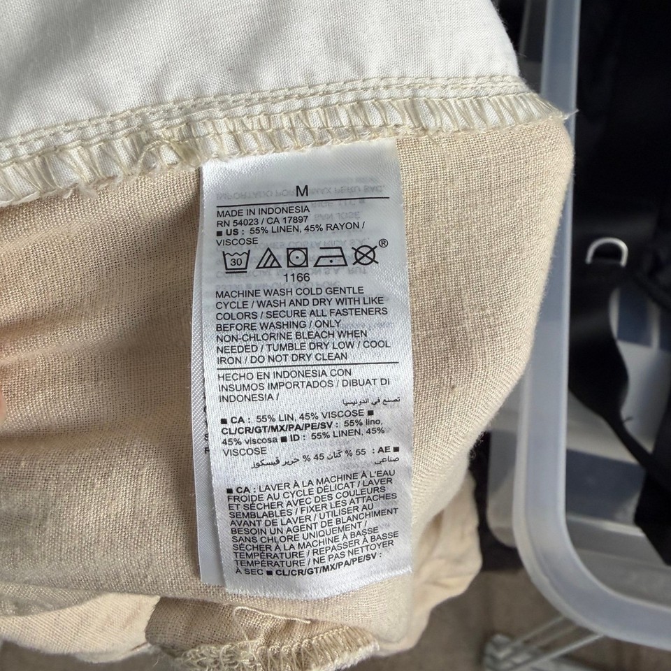 Old Navy High Waisted Linen Blend Cropped Wide Leg Pants Beight Size ...