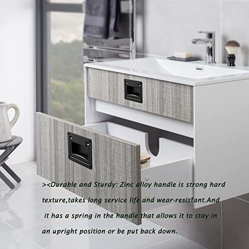 YUDTKK Zinc Alloy Recessed Pull Handle Container Handle Black Flush ...