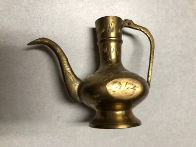Solid Brass Tea Coffee Pot Genie Lamp Etched made in India | eBay