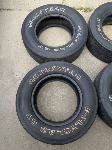 Set Of Four Goodyear Polyglas "GT" G60-15 Vintage Raised OWL Tires Near ...