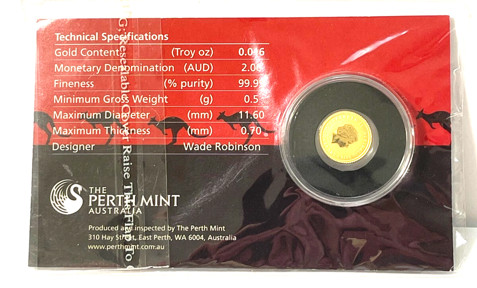 2012 Mini Roo Kangaroo Gold Coin 0.5g .9999 Fine AU Perth Mint #627B | eBay