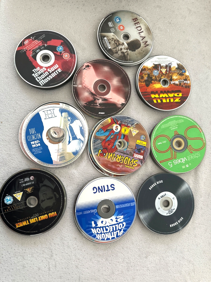 Job lot 100 Loose CDs / DVDs For Crafts, Art Projects Gardening etc No3 ...