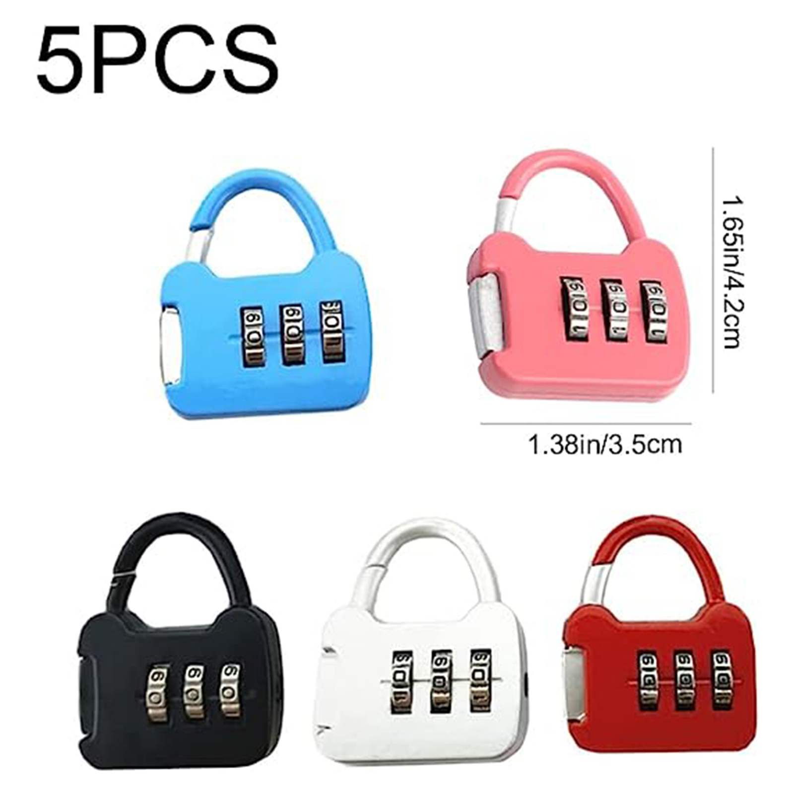 3Digit Dial Combination Code Number Lock Padlock For Luggage Zipper Bag ...