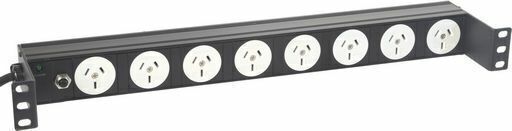 Horizontal Recessed Power Rail 8x GPO - 1RU Installer Display 10A Plug ...