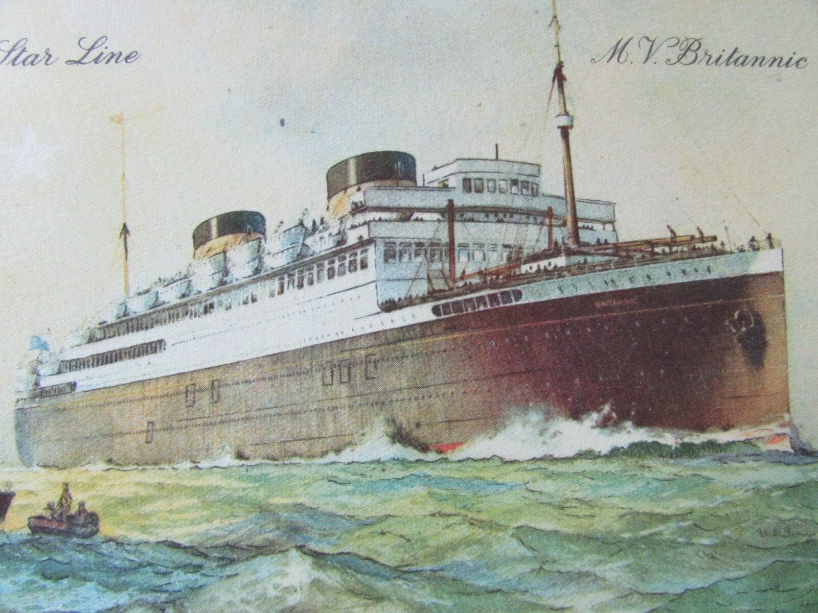 Original MV Britannic White Star Line Shipping Postcard | eBay