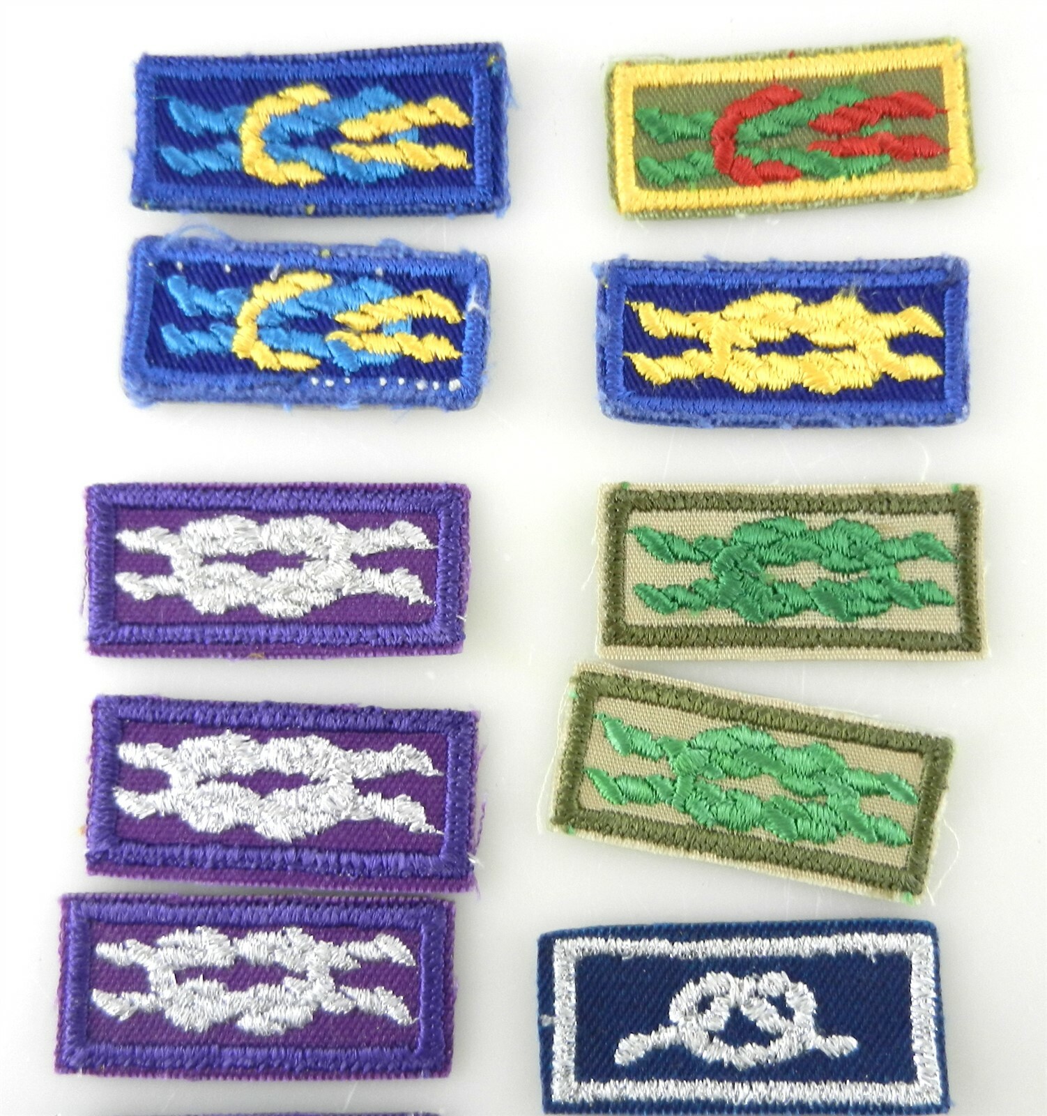 24 BSA Scout Square Knot Badges Purple Blue Green White Eagle Training ...