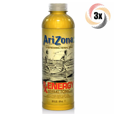 3x Bottles Arizona Rx Energy Refreshing Herbal Tonic | 20oz ...