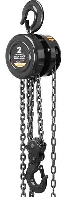 Torin 2 Ton Manual Hand Lift Steel Chain Block Hoist, 2-Hooks, Black | eBay