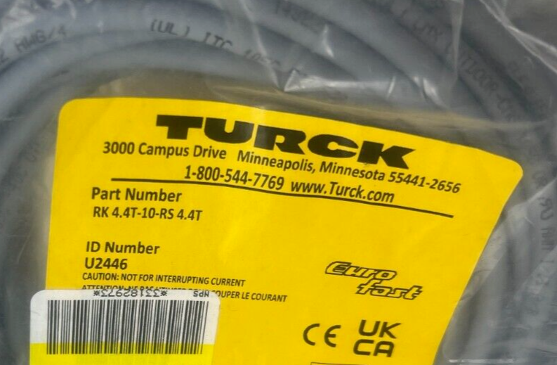 Turck U2446 RK 4.4t-10-rs 4.4t EUROFAST Molded CORDSET for sale online ...