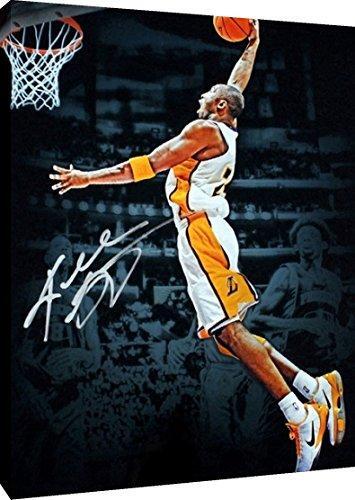 Floating Canvas Wall Art: Kobe Bryant Dunk Los Angeles Lakers Autograph ...