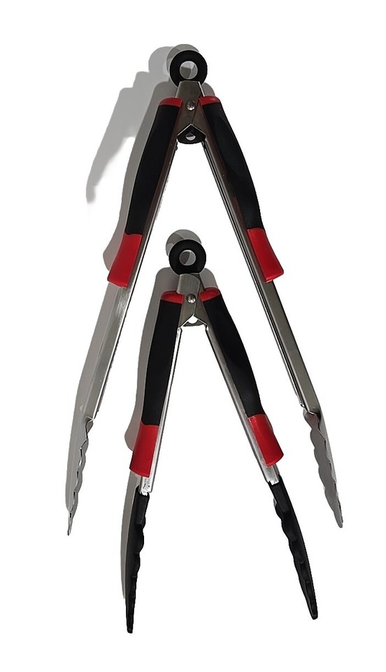 Snap On Tools Grilling Cooking Kitchen Locking Tong Set 2Pcs 9in & 12in ...