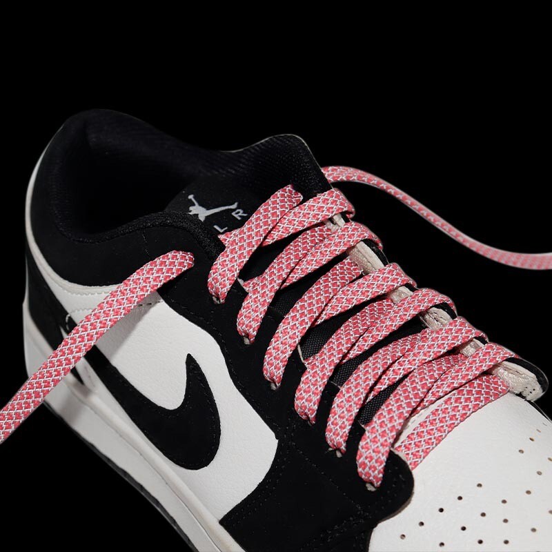 Plaid Flat Polyester Reflective Shoelaces Casual Canvas Shoelaces Shoe ...