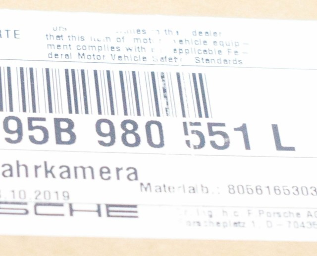 Porsche 718 Boxster 982 Rear View Tailgate Camera 95b980551l OEM for ...