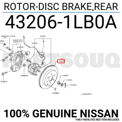 432061LB0A Genuine Nissan ROTOR-DISC BRAKE,REAR 43206-1LB0A | eBay