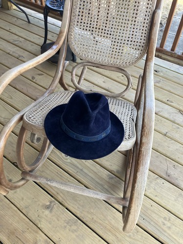 Stetson by Mallory 4x Deep Blue Beaver Fur Felt w/ Blue Leather Band | eBay
