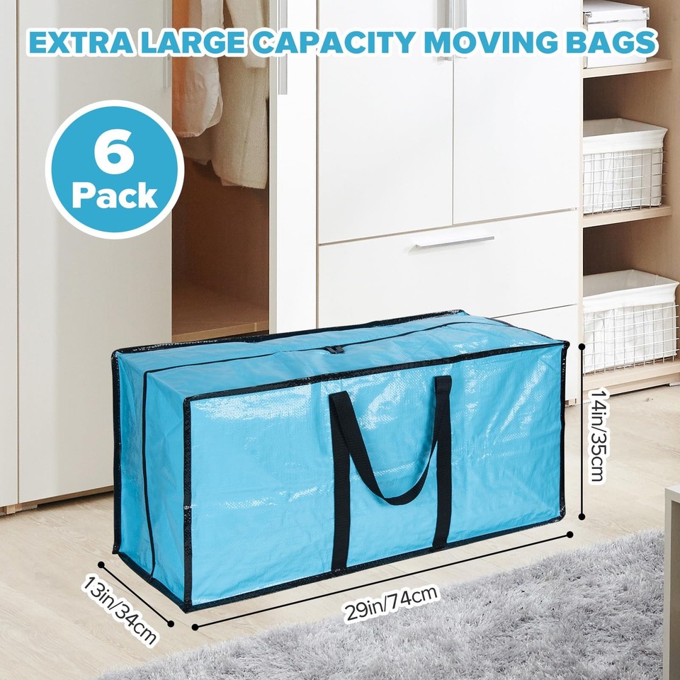 6 Pack Extra Large Strong Moving Boxes 74x34x35cm/29x13x14inch, 3 Multi ...