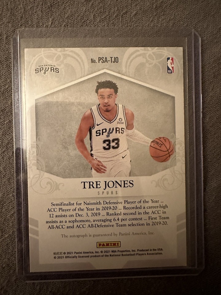 2020 Panini Chronicles Private Signings Tre Jones Auto #PSA-TJO | eBay