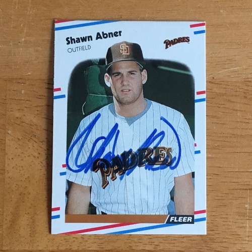 Shawn Abner San Diego Padres Signed Autograph 1988 Fleer Baseball Card ...